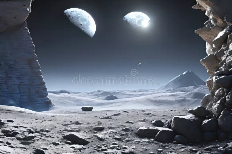 Surface of the Planet in the Space Stock Illustration - Illustration of ...