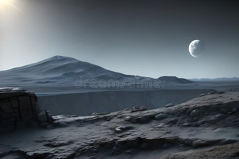 Surface of the Planet in the Space Stock Illustration - Illustration of ...