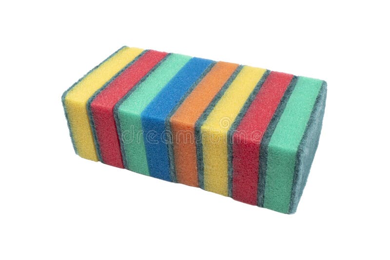 Surface of Plastic Multicolored Sponge Isolated on White Background ...