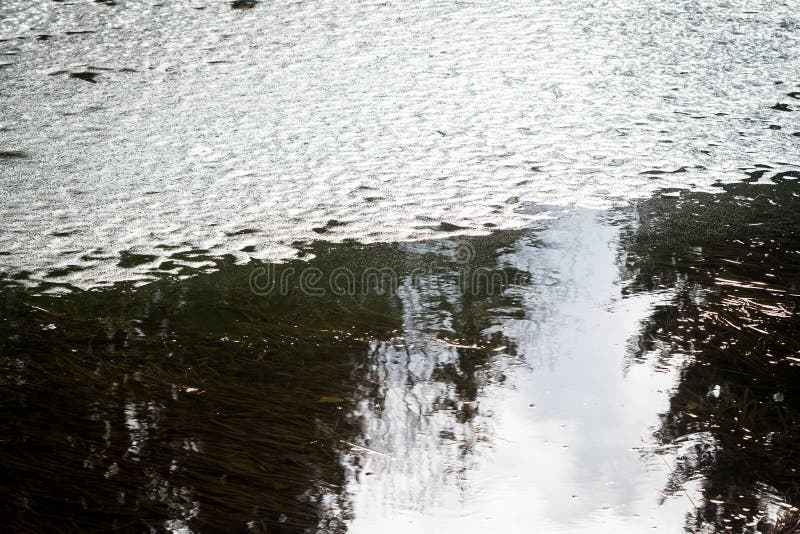 Surface of Pond Covered with Melting Ice Stock Photo - Image of deep ...