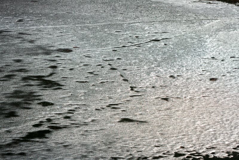 Surface of Pond Covered with Melting Ice Stock Photo - Image of climate ...