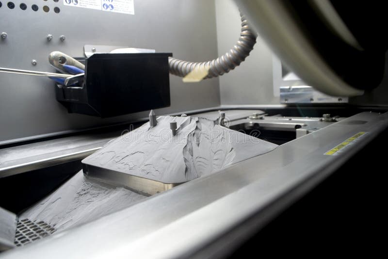 Surface with Printed Objects on Metal 3D Printer, Covered Metal Powder ...