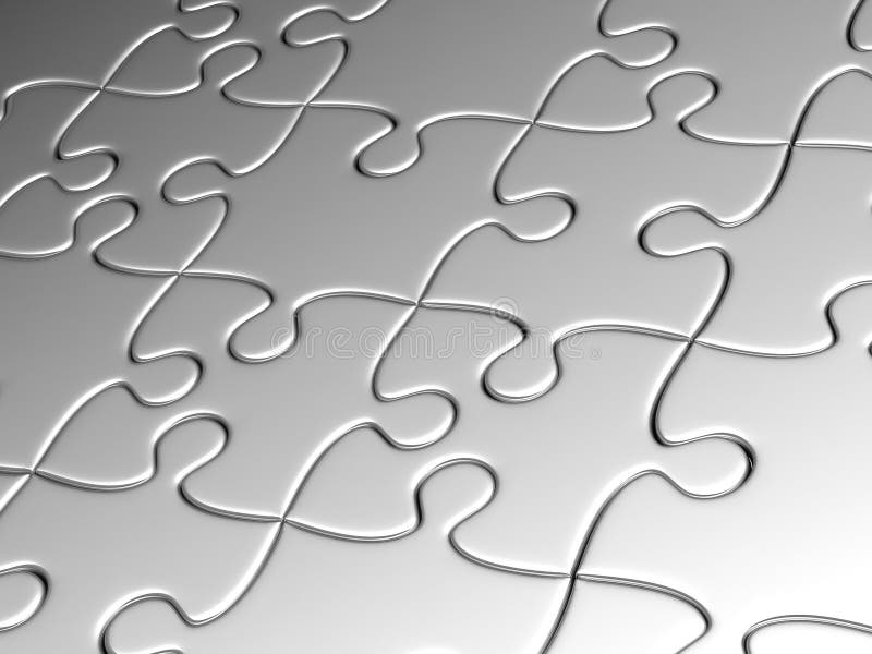 One Silver Puzzle Isolated on White Stock Illustration - Illustration ...