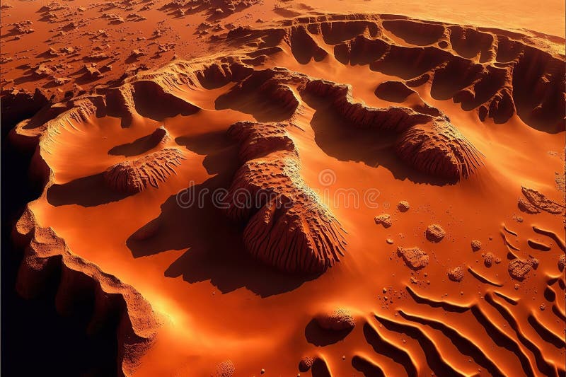 Surface of the Red Planet Mars Close-up. Generative AI Stock ...
