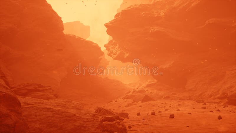 The Surface of the Red Planet Mars during a Dusty Sandstorm. Mars ...