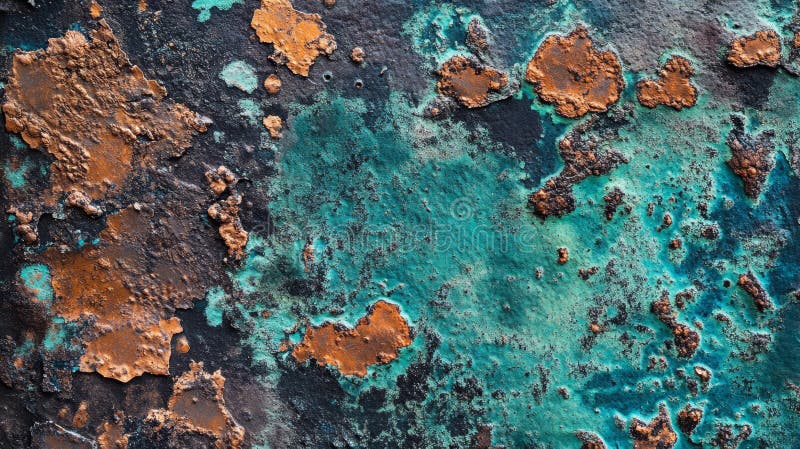 Vibrant Macro Shot of Oxidized Copper Showcasing Green and Blue Patina ...