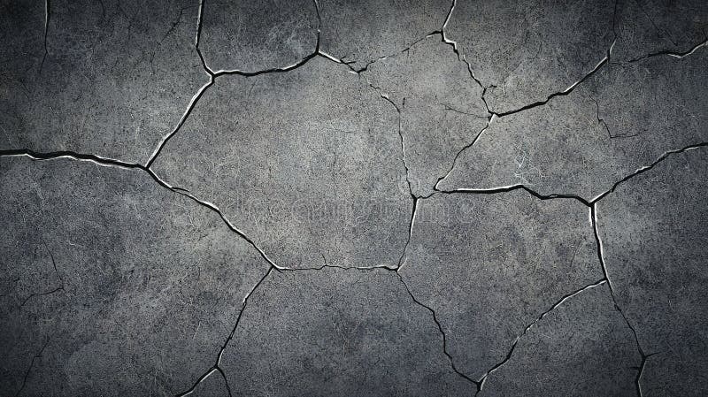 Cracked Concrete Surface Exhibiting Weathered Texture and Intricate ...