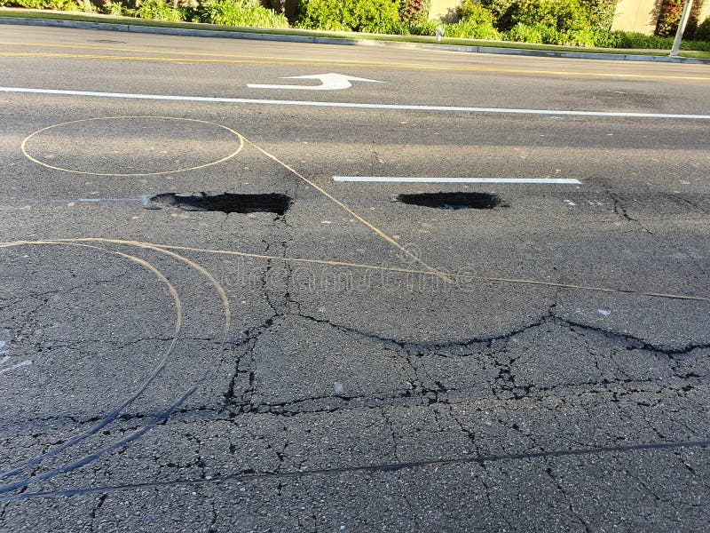 The Surface of the Road is Damaged and Bumpy. May Cause Danger To the ...