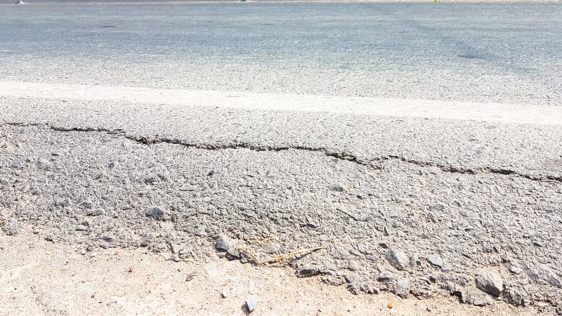 Surface of Road Has a Long Line Broken Stock Photo - Image of sidewalk ...