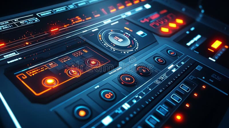 The Surface of a Robotic Interface Panel Displaying Various Buttons and ...