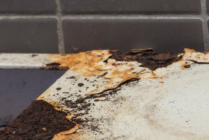 Surface Rust on the White Steel Surface. Stock Photo - Image of ...