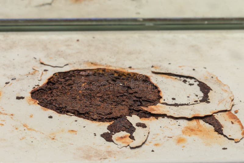 Surface Rust on the White Steel Surface. Stock Image - Image of metal ...