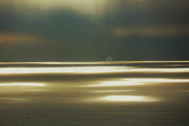 The Surface of the Sea at Dawn Stock Image - Image of orange, light ...