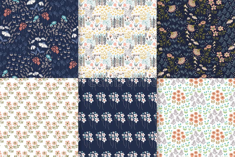 Surface Seamless Patterns Design Vector Backgrounds Collection Stock ...