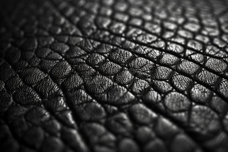 Close-Up View of Black Leather Texture with Unique Patterns Stock ...