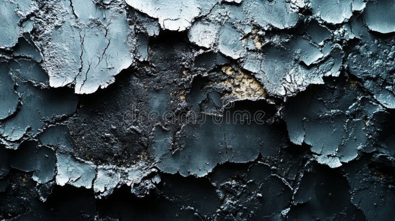 Detailed Close-up of Weathered Paint Peeling from a Textured Surface ...