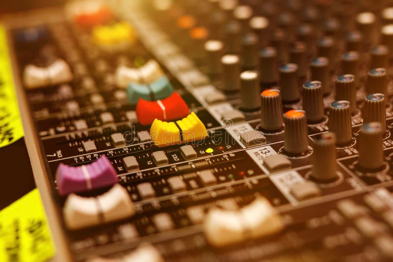 The Surface with Sliders of a Sound Mixer Controller Stock Photo ...