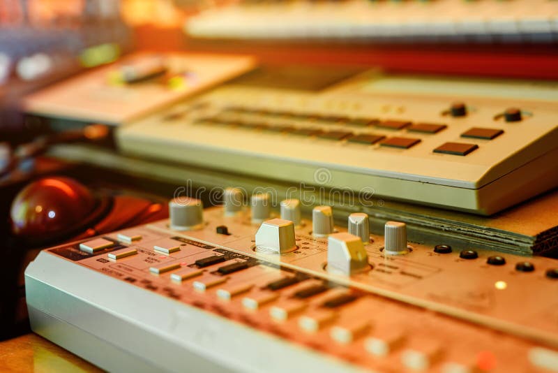 The Surface with Sliders of a Sound Mixer Controller Stock Image ...
