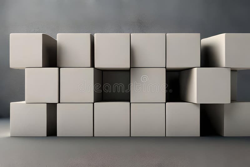 Surface Square Blocks Brown Wooden Bars, Wood 3D Shape Backdrop ...