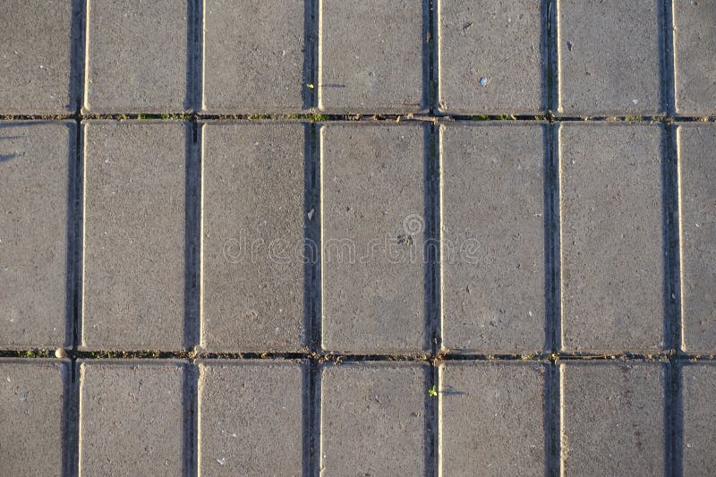 Surface of Stack Bond Brick-like Gray Concrete Pavement Stock Photo ...