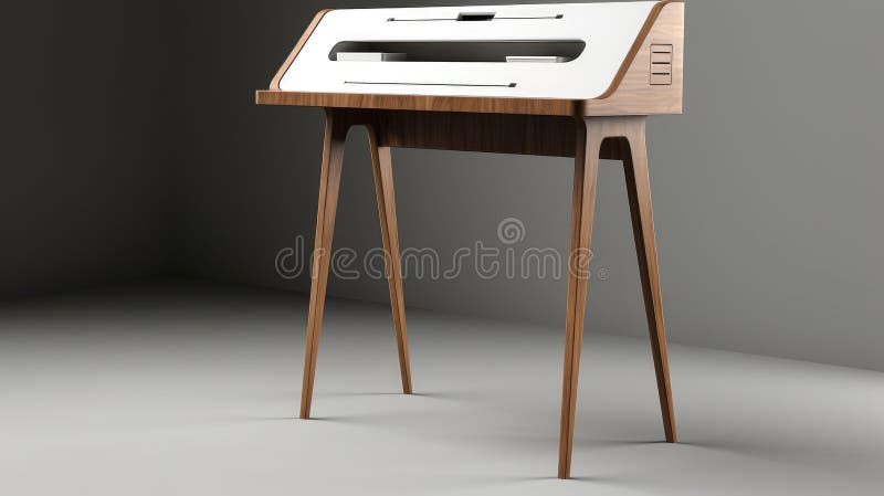 Surface Standing Computer Desk Stock Illustration - Illustration of ...