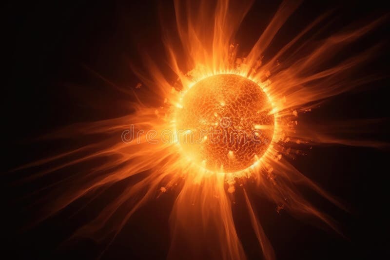 Surface of Sun with Prominences, Solar Radiation. Generative AI Stock ...