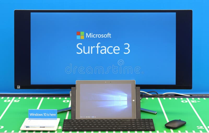 Surface 3 Tablet and Big Screen Editorial Photo - Image of store ...