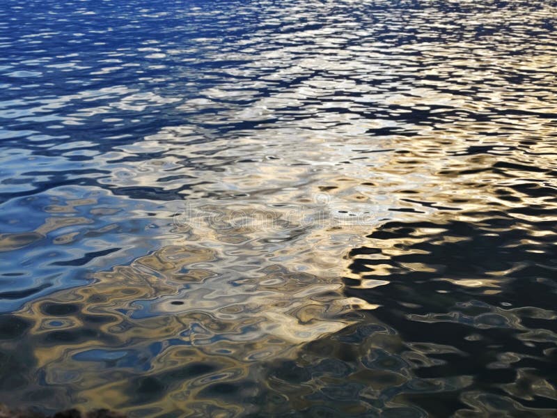 Surface and Texture of Blue Turquoise Sea Water with Sunlight ...
