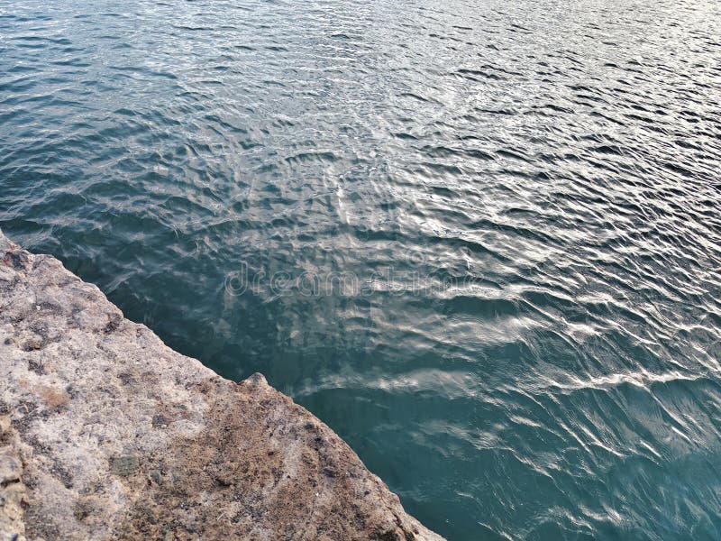 Surface and Texture of Blue Turquoise Sea Water with Sunlight ...