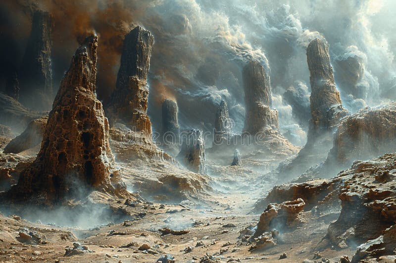 Surface Texture Illustration of an Alien Landscape Stock Photo - Image ...