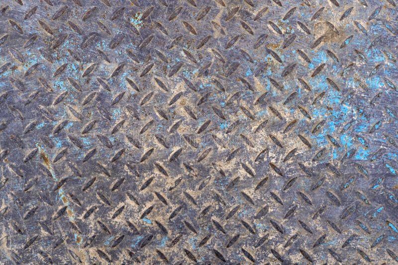 Surface Texture of an Old Metallic Checkered Plate Rusted Stock Image ...