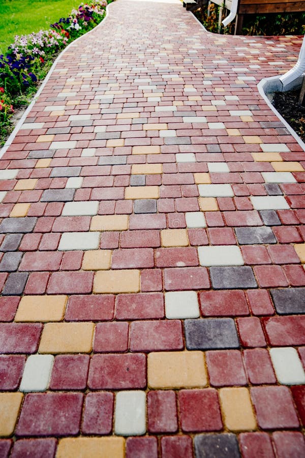 Surface Texture Paving Slabs Made of Bricks Stock Image - Image of ...