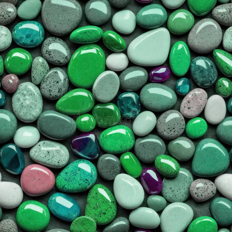 The Surface Texture of Processed Coastal Pebbles is Green Stock ...