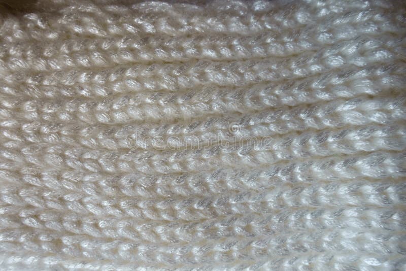 Surface of White Woolen Knitted Fabric Stock Photo - Image of knitting ...