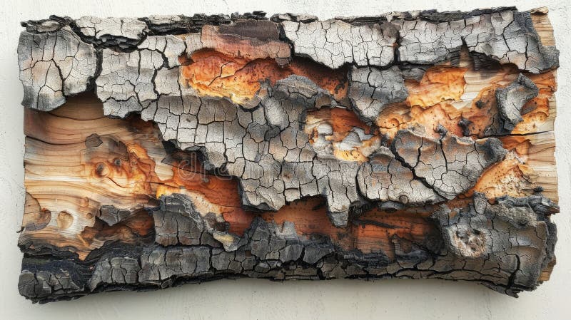 Unhealthy Tree Bark with Cracks and Discoloration on Display Stock ...