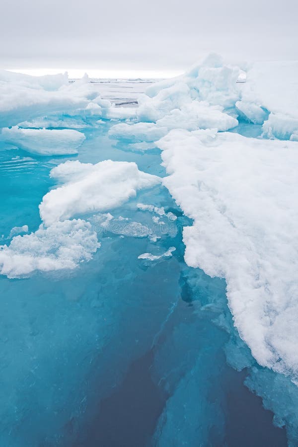 Surface and Underwater Views of Pack Ice Icebergs Stock Image - Image ...
