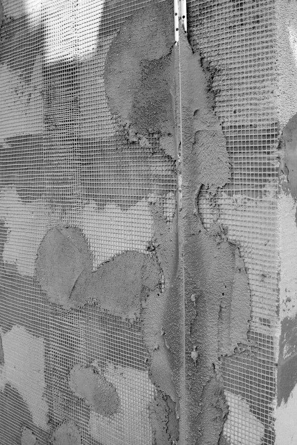 Surface of Wall with Applied Construction Grid and Guides for Plaster ...