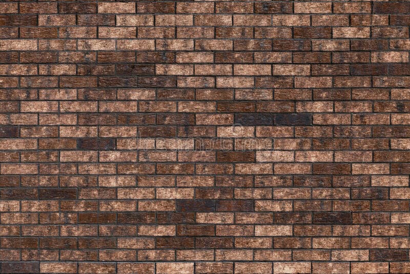 The Surface of the Wall is Made of Decorative Clinker Brick in Brown ...