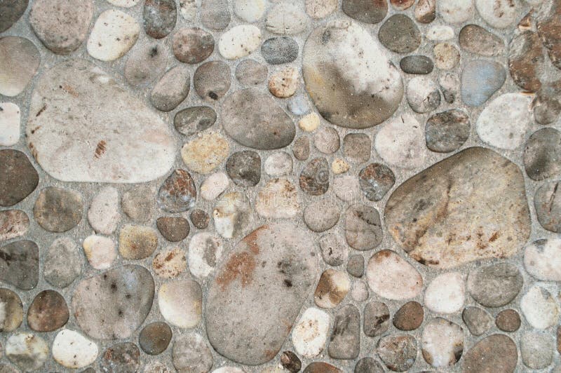 The Surface of the Wall of Round Pebble Stone Stock Image - Image of ...