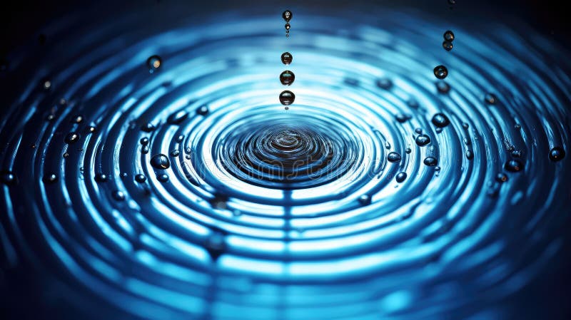 Surface water drops circle stock illustration. Illustration of outwards ...