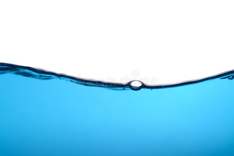 The Surface of the Water. Movement. White Background. Close-up View ...