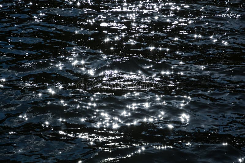 Surface of Water, Waves with Sun Highlights, Bright Reflections Stock ...