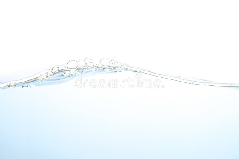 The Surface of the Water. White Background. Movement. Close-up View ...