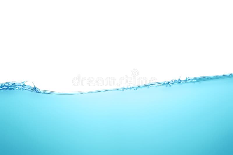 The Surface of the Water. White Background. Movement. Close-up View ...