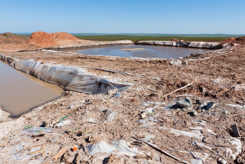 The Surface of the Well Site Stock Image - Image of drilling, white ...