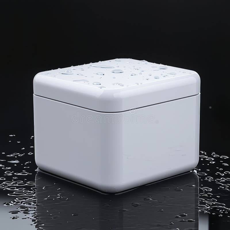 The Surface of the White Plastic Square Container with Rounded Edges is ...