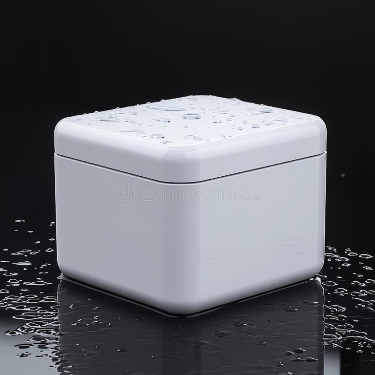 The Surface of the White Plastic Square Container with Rounded Edges is ...