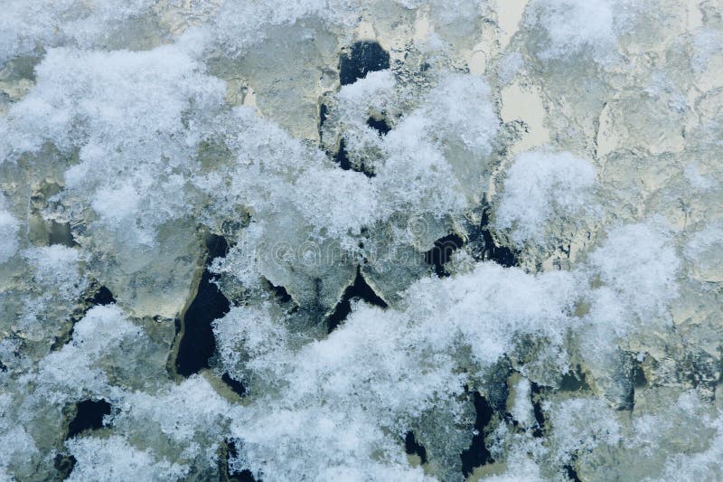 The Surface of the Window in the Snow in Bad Weather. Stock Image ...