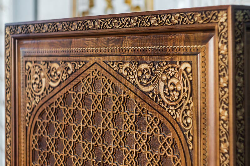 The Surface of a Wooden Furniture Element with Decorative Elements with ...