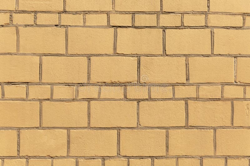 Surface of a Yellow Modern Brick Wall. Exterior of the Building ...